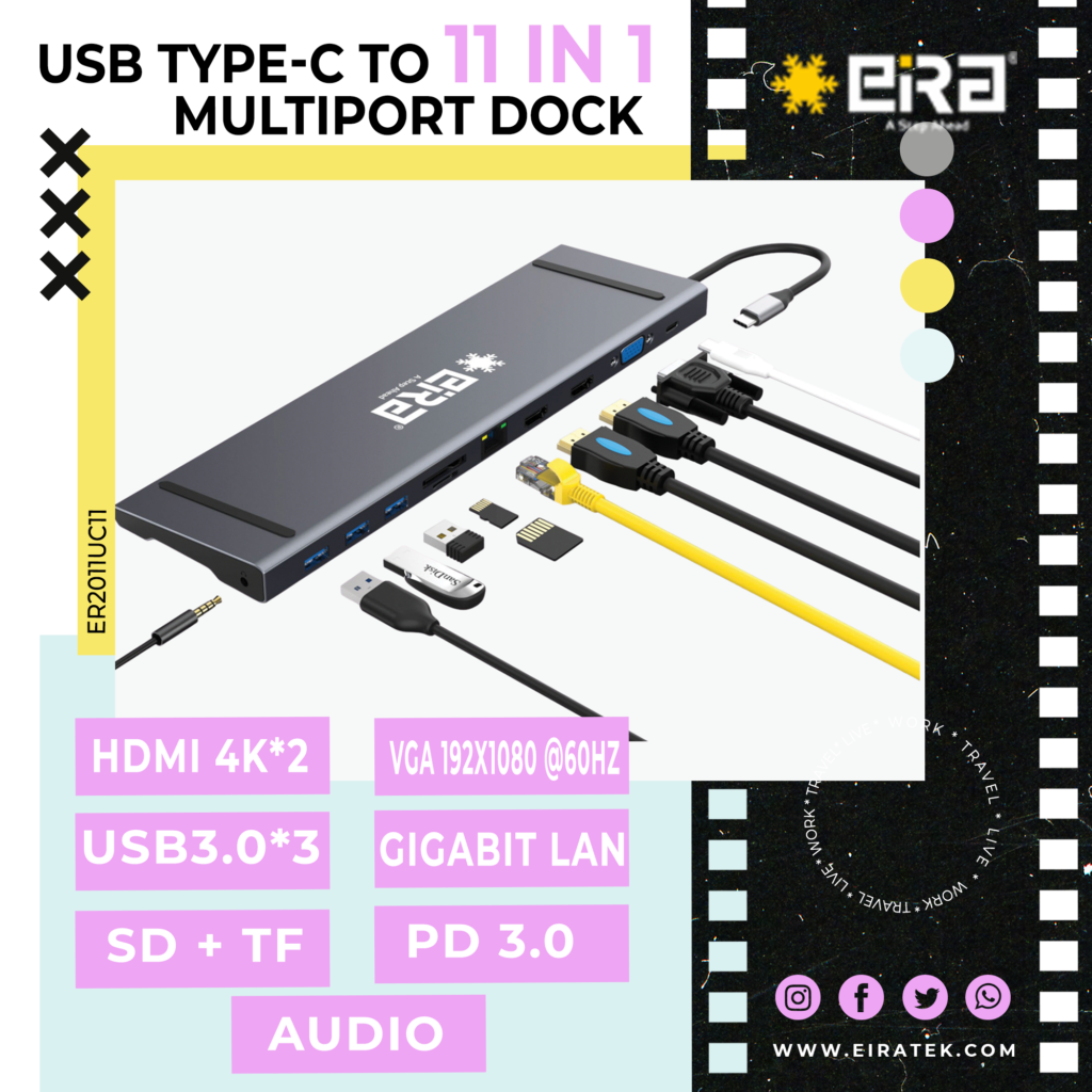 USB Type-C to 11 in 1 Multiport Hub/Dock