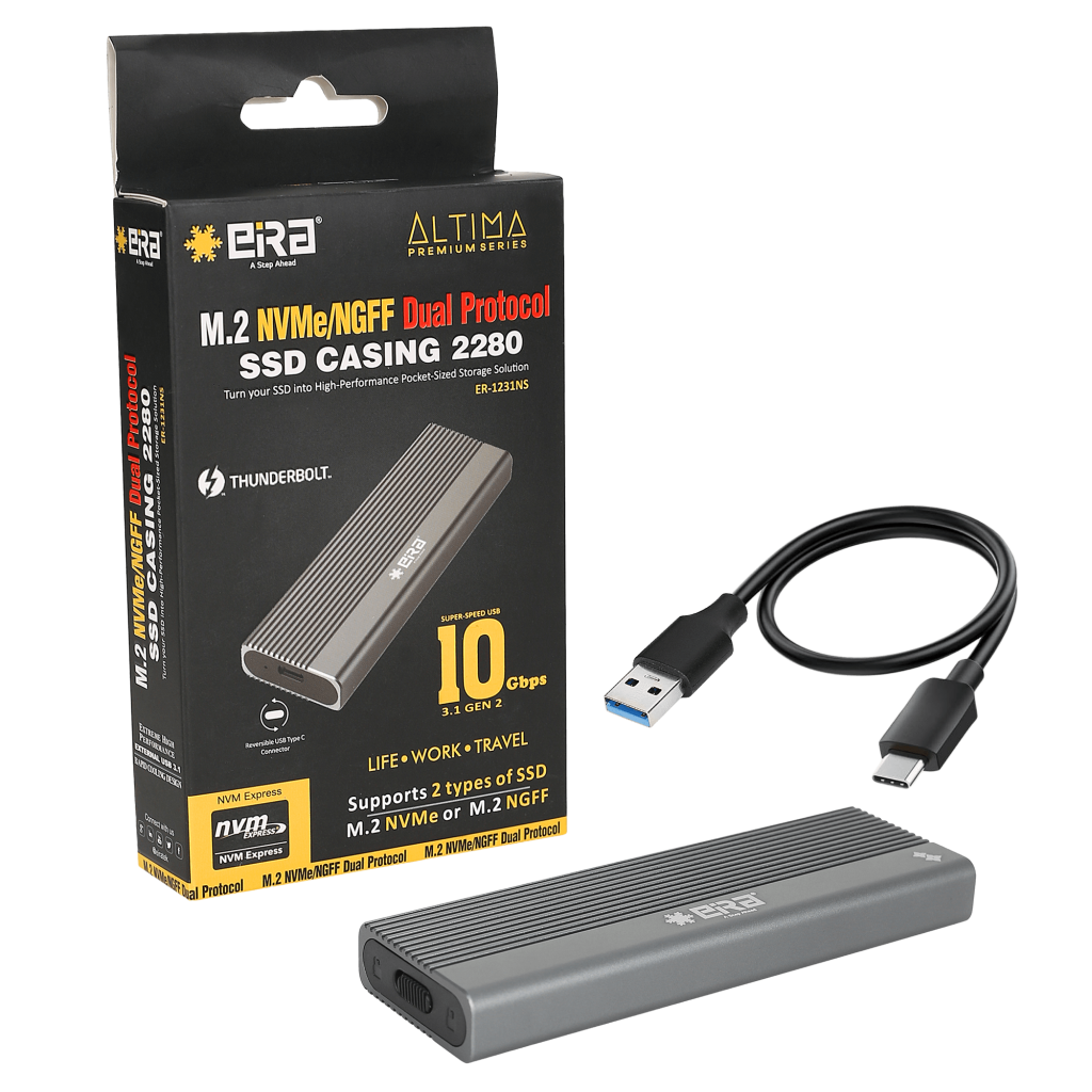 USB SSD Casing M.2 NVMe/NGFF Dual Protocol 2280 (USB 3.1 Gen2)