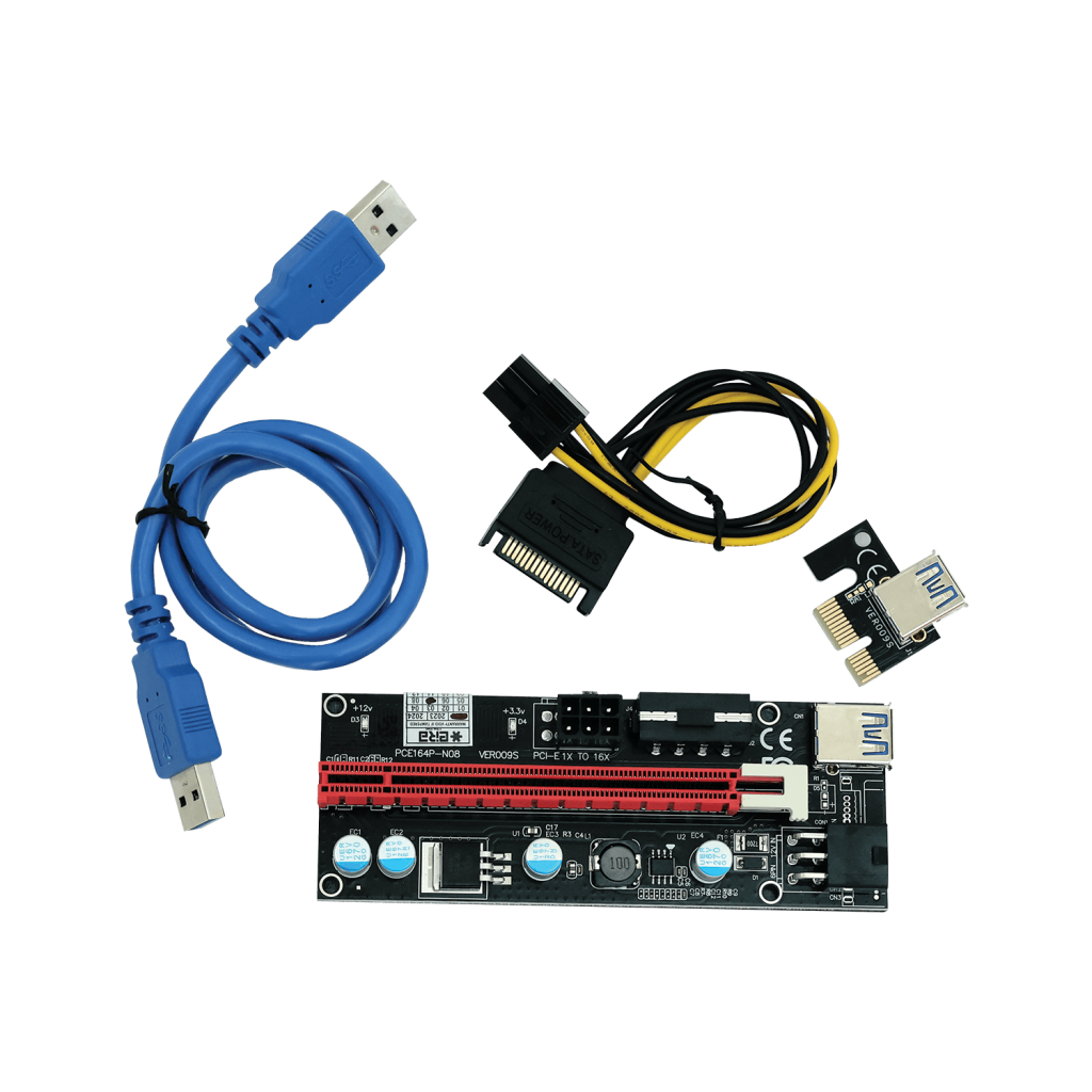 PCI-E Extender Riser Card x1 to x16 USB 3.0 (6-pin)