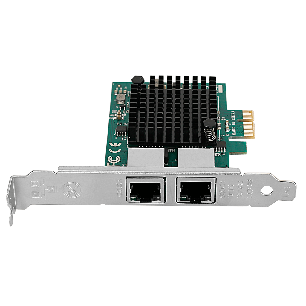 PCIe x1 to 2-Port Gigabit Lan Card (Intel 82571 Chipset)